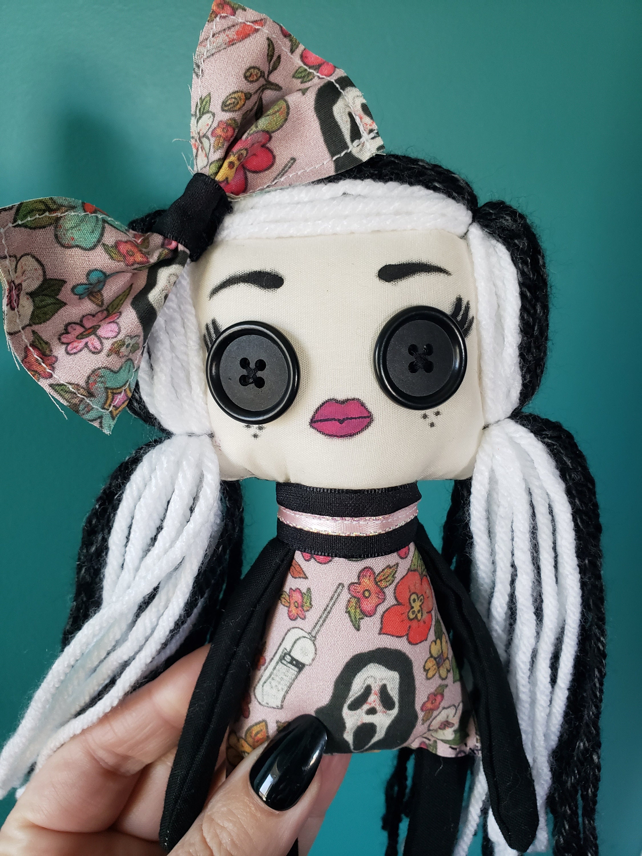 Horror Rag Doll, Ragdoll, Art Doll, Ooak Doll, Button Eyed Doll, Cloth ...