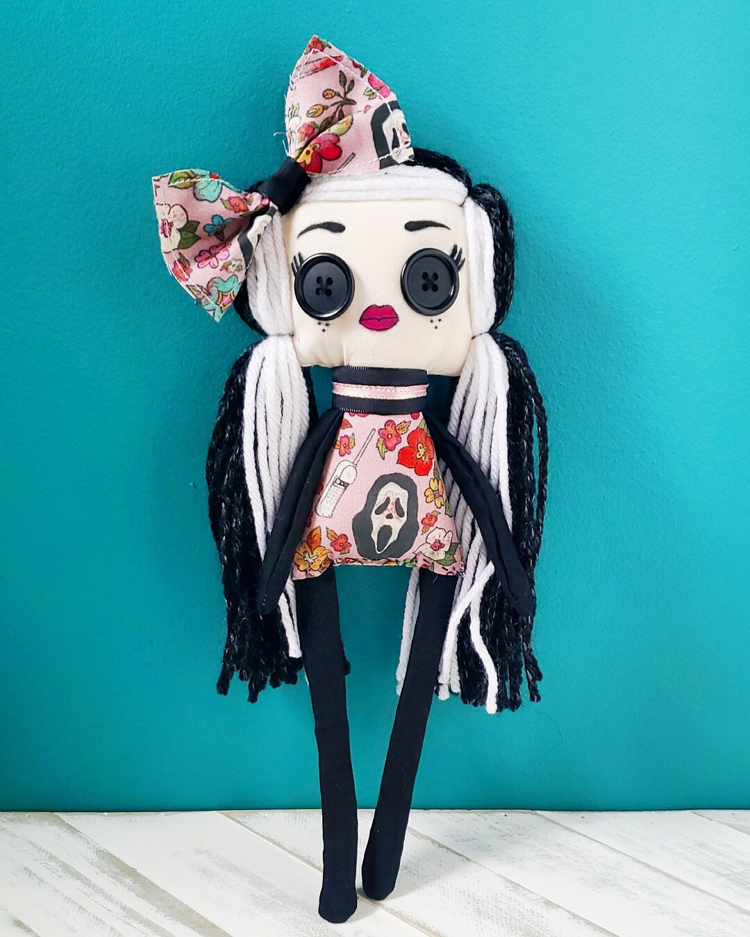 Horror Rag Doll, Ragdoll, Art Doll, Ooak Doll, Button Eyed Doll, Cloth ...