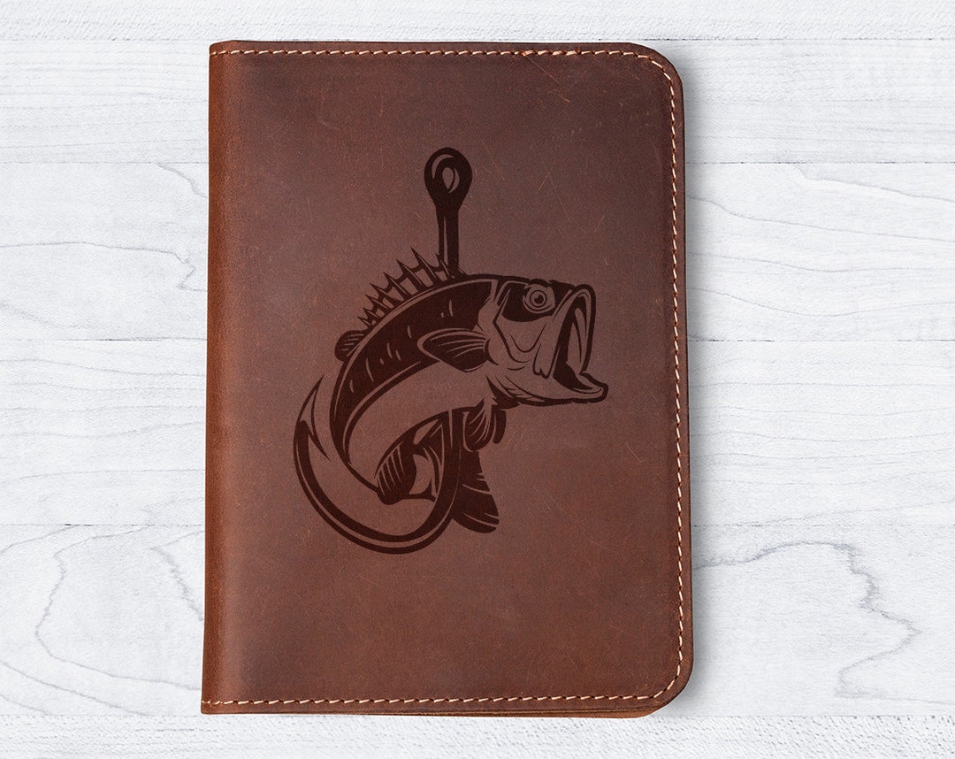 Fisherman Passport Cover, Fish Logo Leather Passport Cover, Fish Logo ...