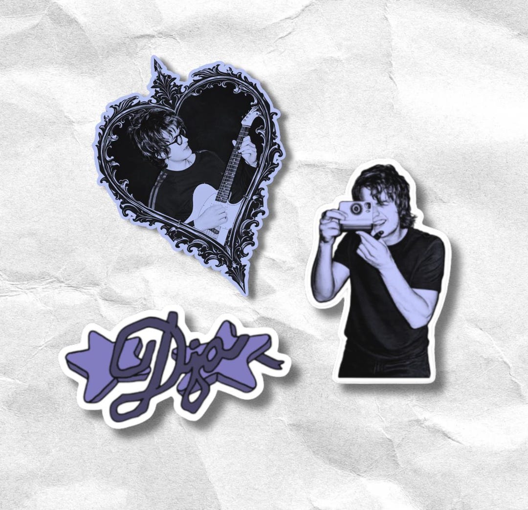 DJO Joe Keery Inspired Musician Sticker Pack | 3pcs Vinyl Stickers ...