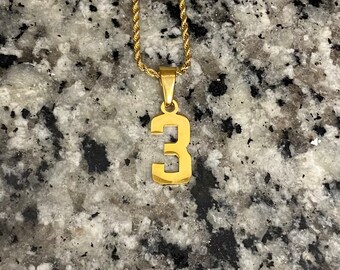 Number 3 Gold Chain - Etsy