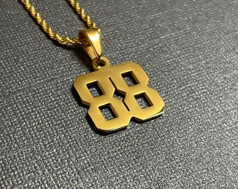 Number 88 Necklace - Etsy