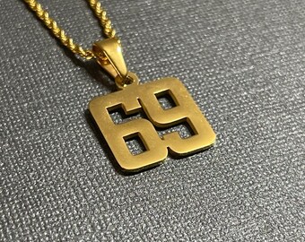 Number 69 Necklace - Etsy