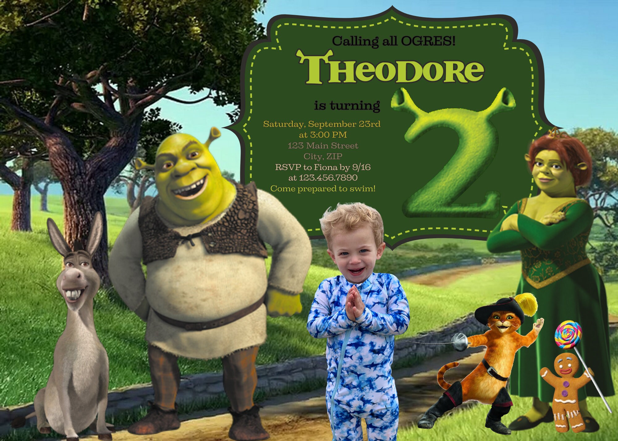 Shrek Invite With Matching Cover Photo - Etsy
