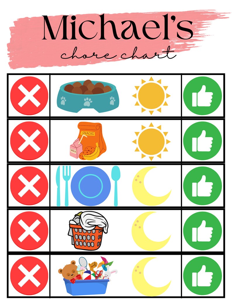 Visual Chore Chart - Etsy