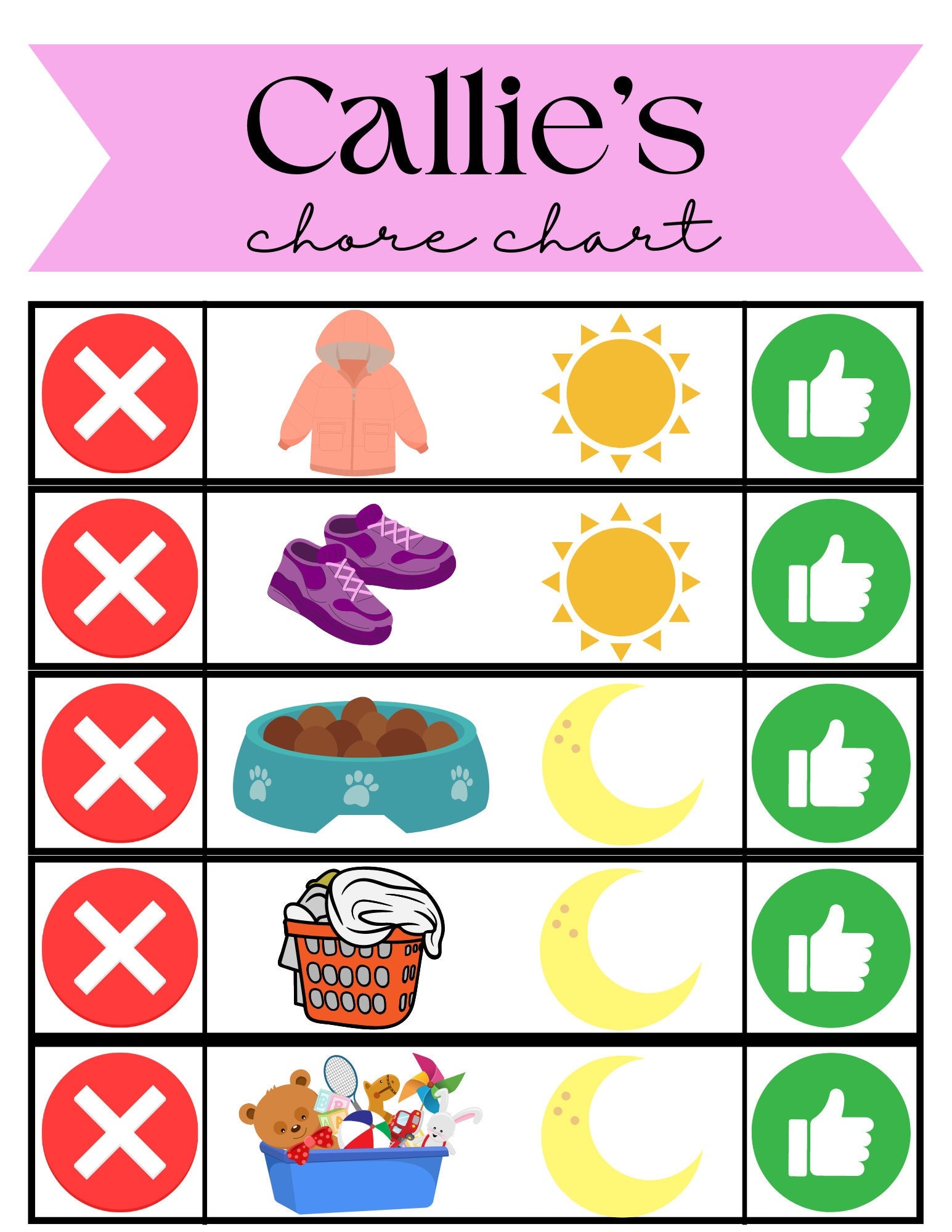 Visual Chore Chart - Etsy