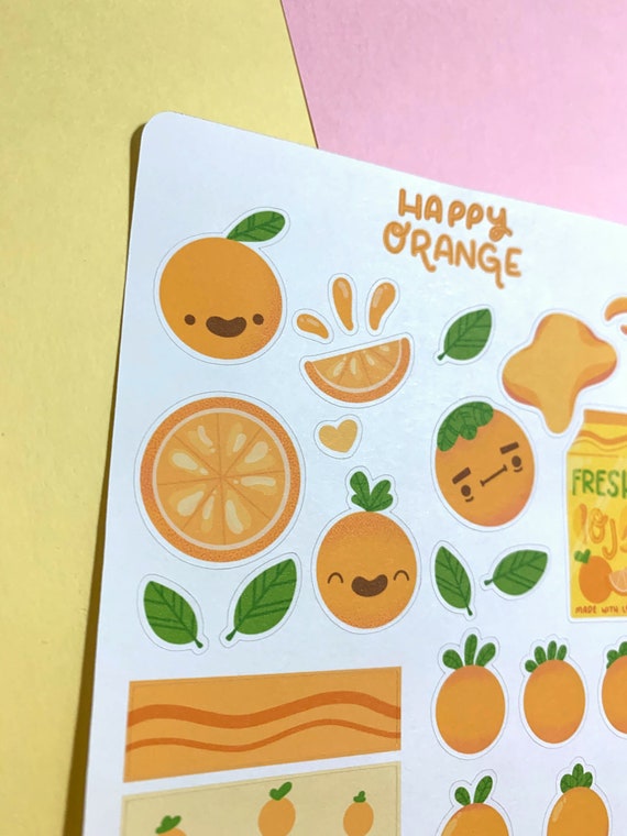 Cute Orange Sticker Sheet Bullet Journal Planner Notebook - Etsy