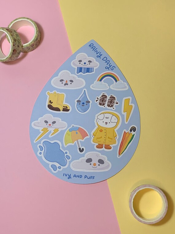 Rainy Day Stickers for Bullet Journal Planner Notebook - Etsy