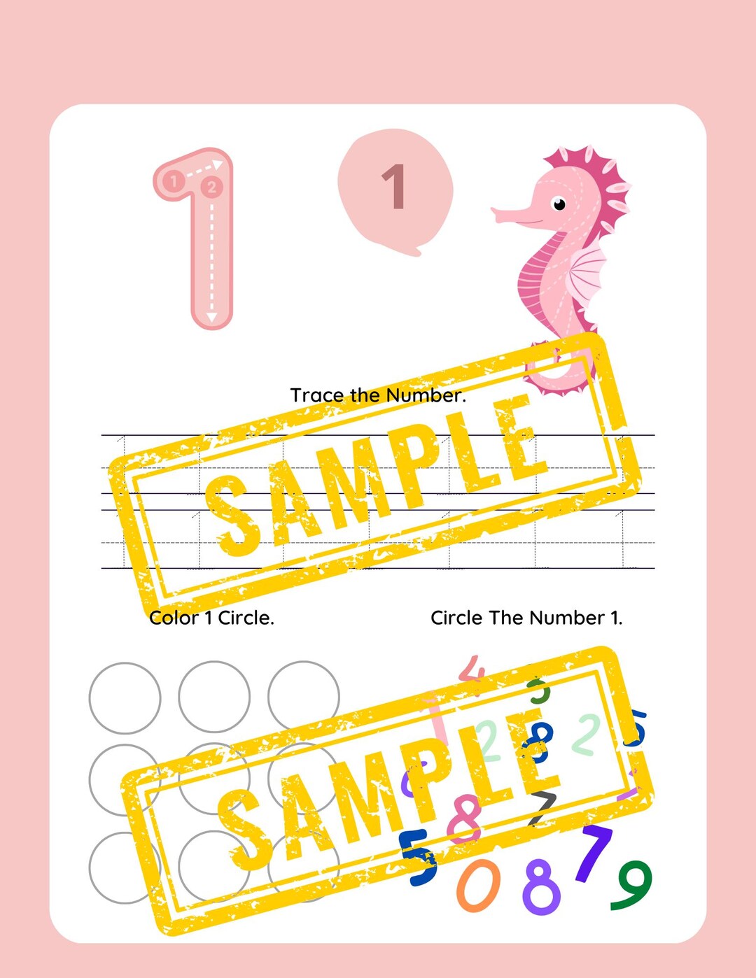Number Recognition for 3-5 Year Olds- Printable Worksheets - Etsy