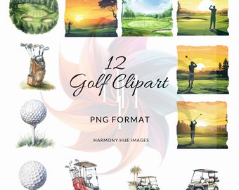 Watercolor Golf Clipart Golf Club PNG Golfer Graphics Golf Ball Clipart ...