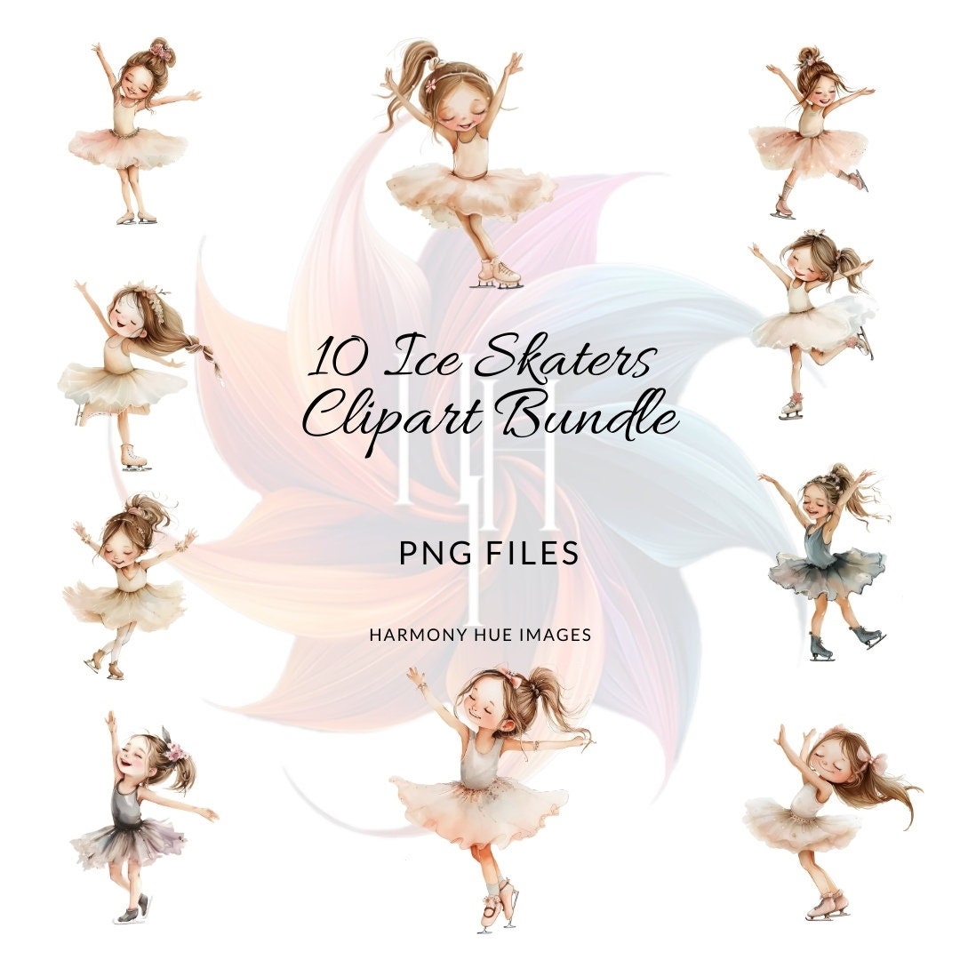 Little Girl Figure Skaters Clipart, Girl Ice Skaters, Ice Skating ...