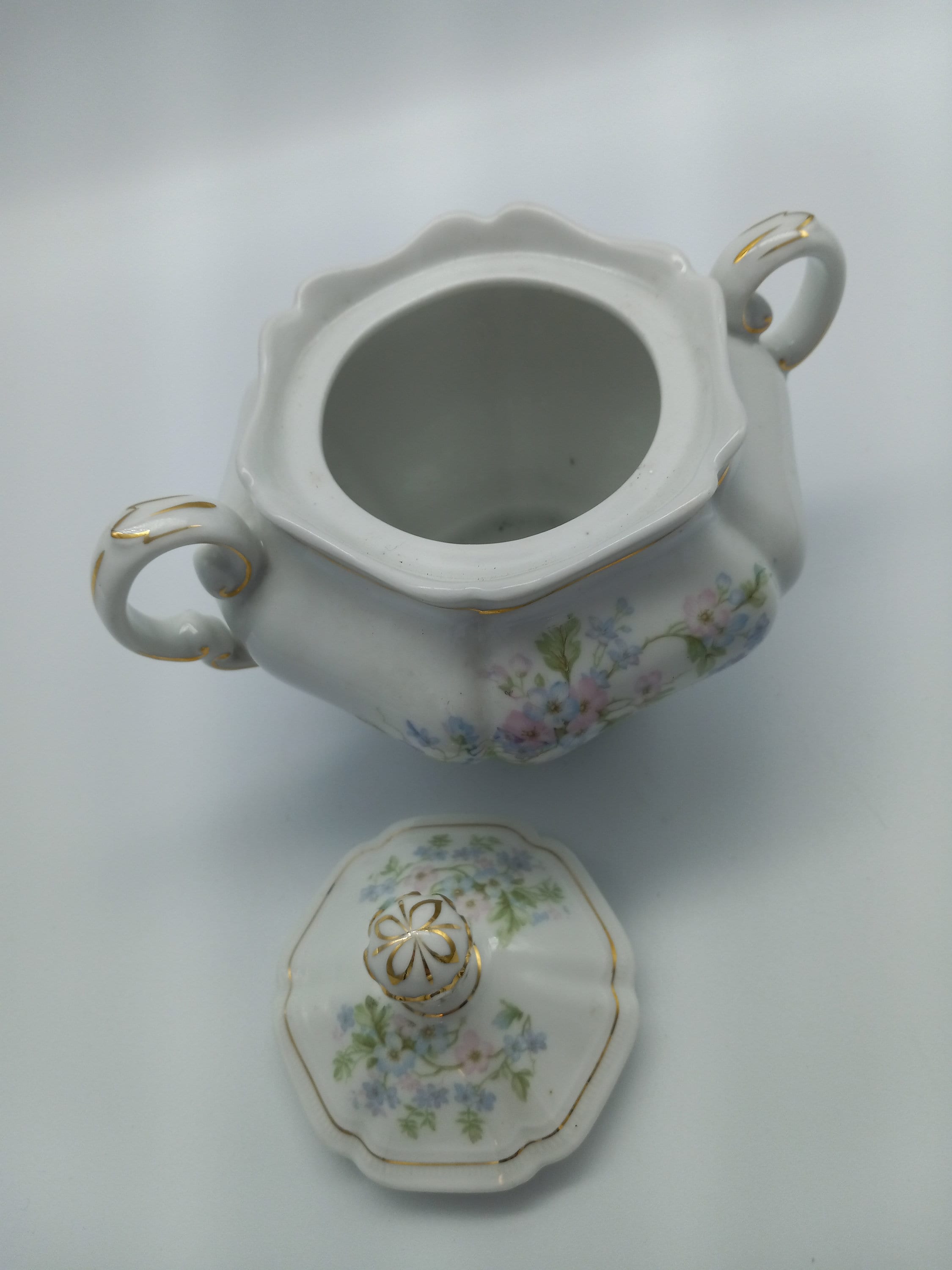 Vintage TK Thun Czechoslovakia Porcelain Blue and Pink Floral - Etsy