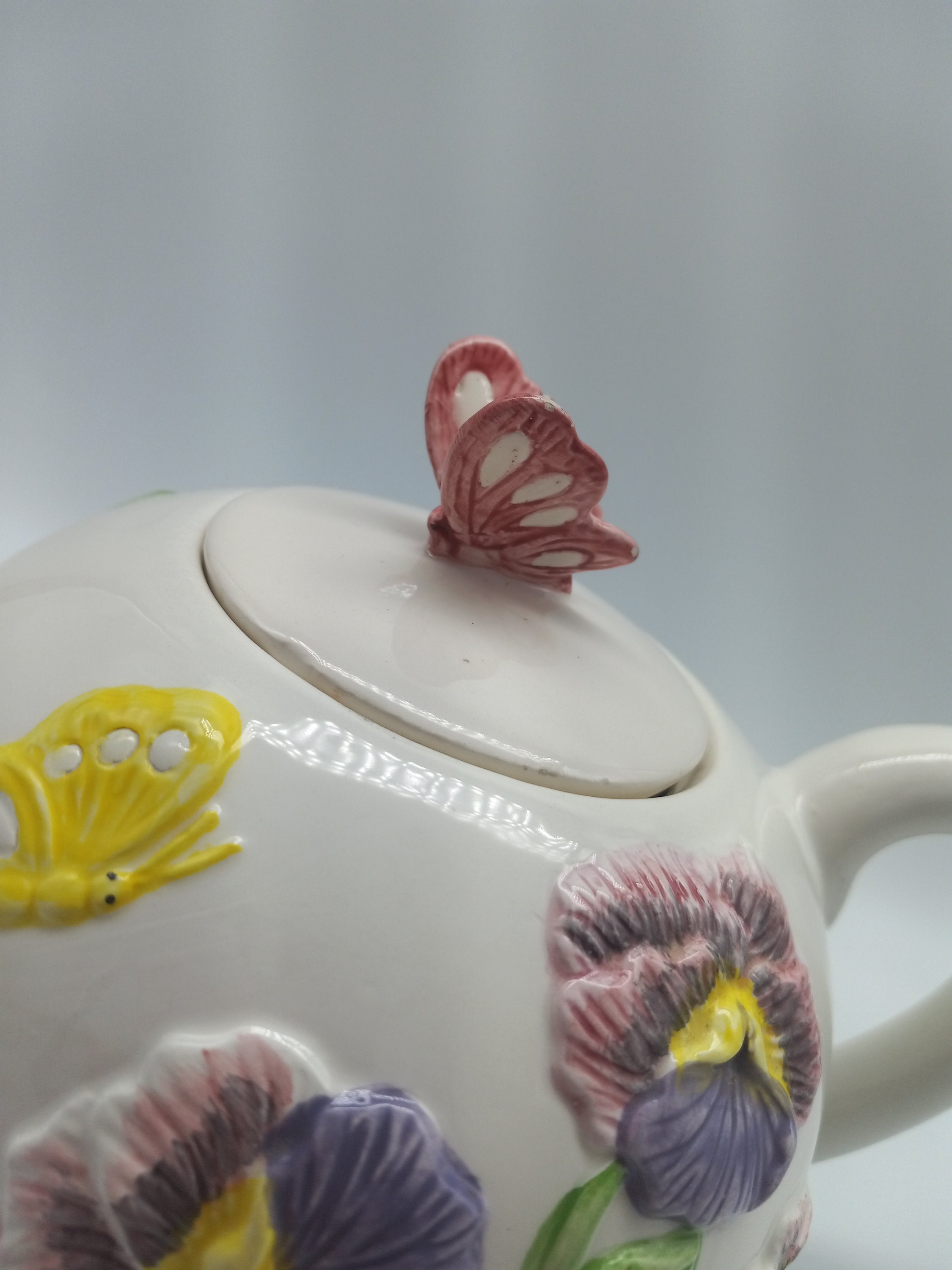 Vintage Cute Shabby Chic Teapot, Cute Floral Teapot, Porcelain ...