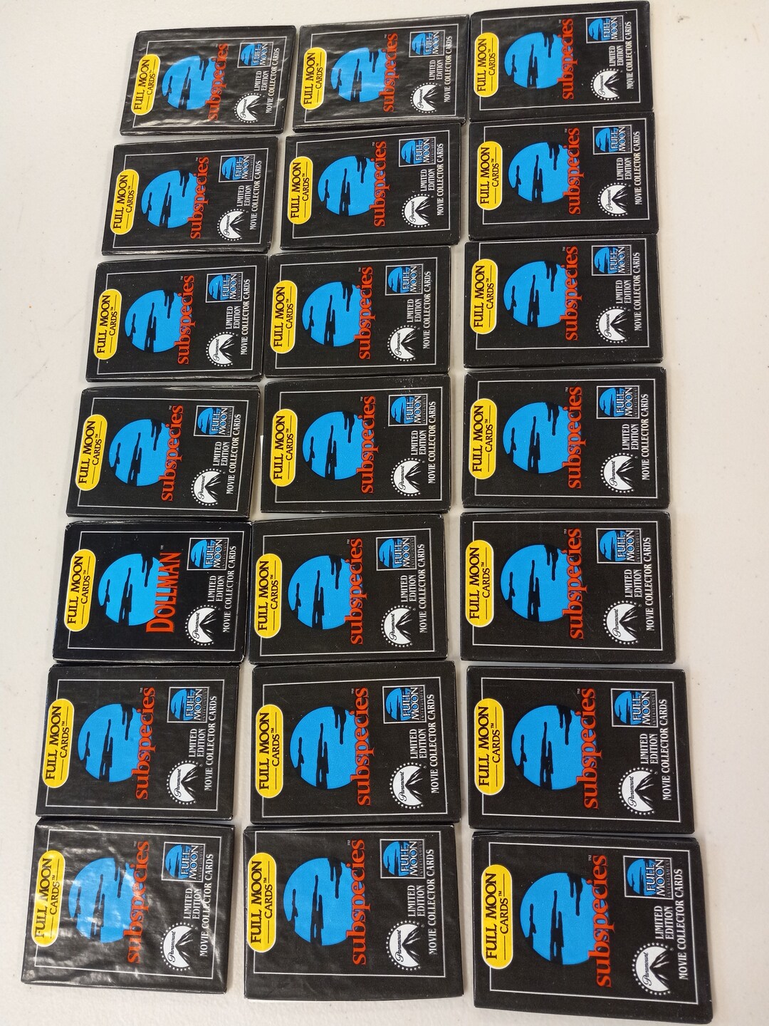 Subspecies and Dollman Movie Collector Cards, 21 Brand New Sealed Wax ...