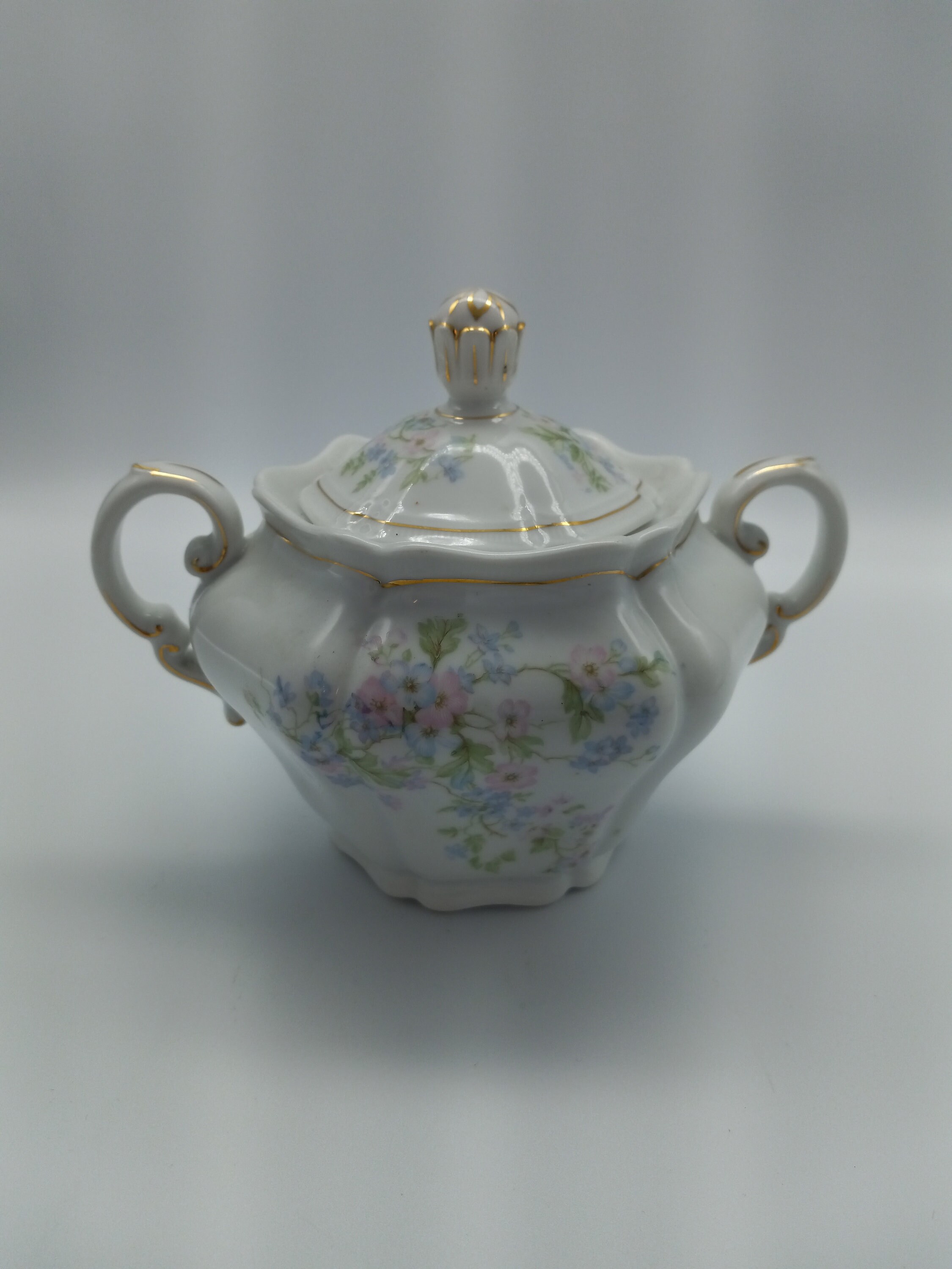 Vintage TK Thun Czechoslovakia Porcelain Blue and Pink Floral - Etsy