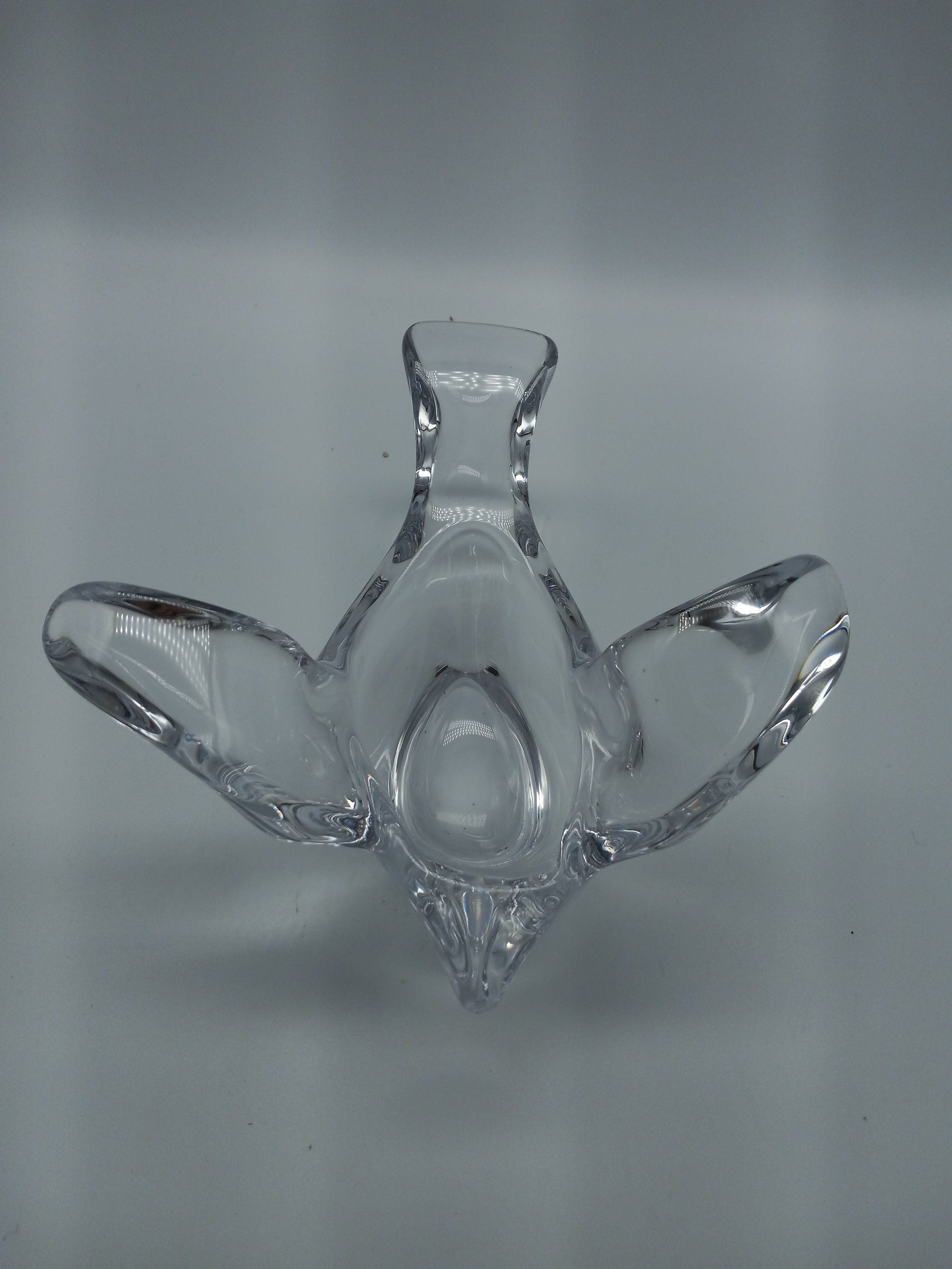 Heavy Murano Style Clear Freeform Bird Vintage Bowl, Decorative Glass ...