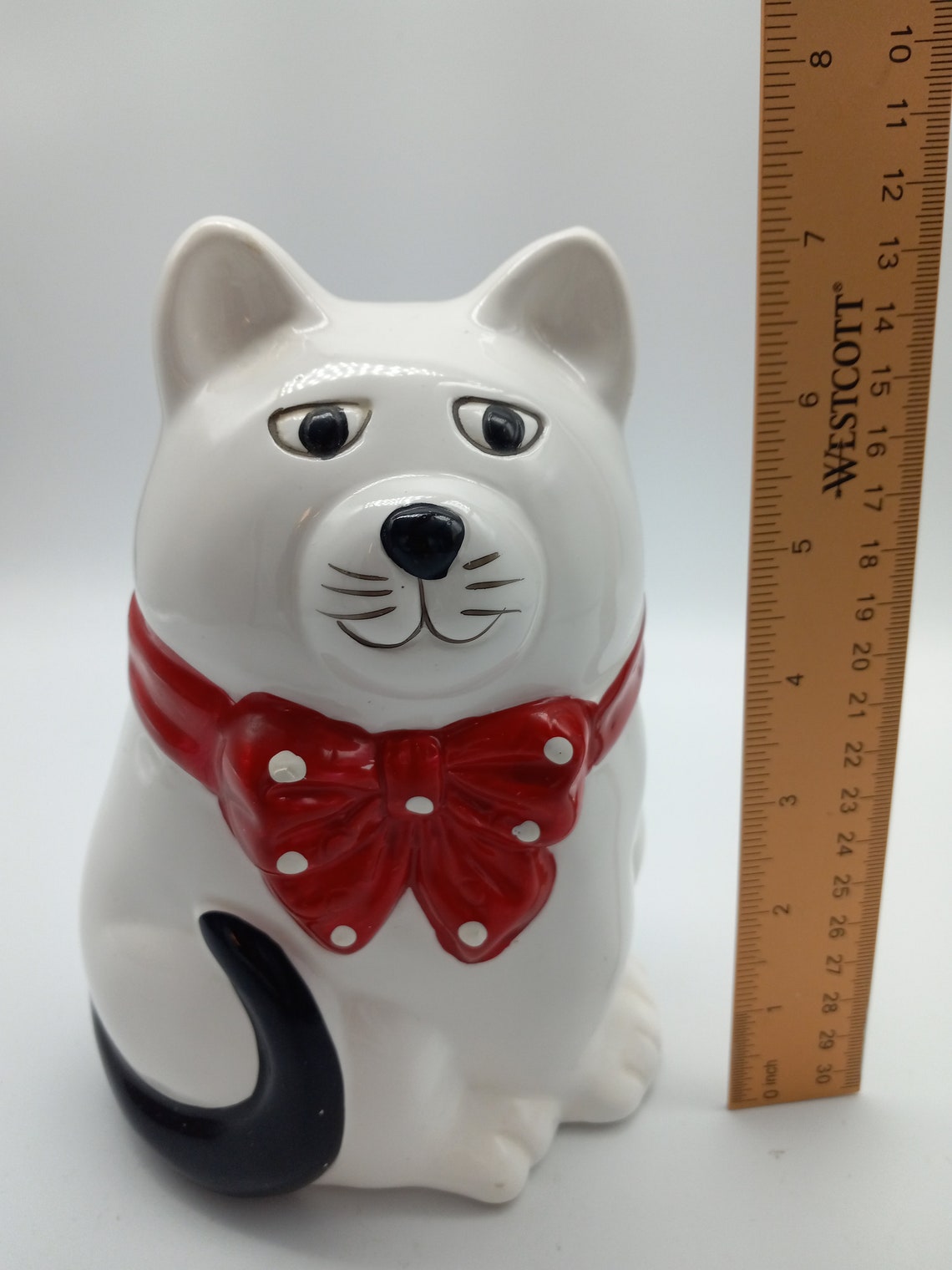 Fat Cat Black and White Piggy Bank, Cute Fat Cat Money Bank, Fat Cat ...