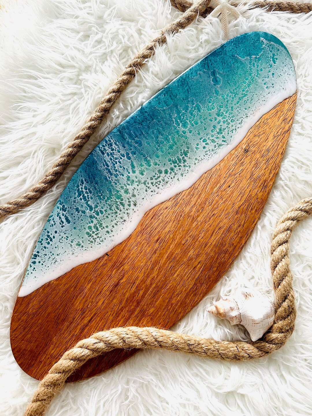 Ocean Inspired Resin Serving Board / Ocean / Waves / Coastal Home Decor ...