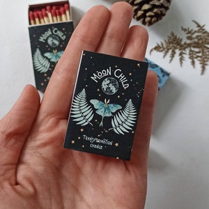 Matchbox With Moths, Witchy Gift, Matches for Rituals, Witch Girl, Moth Totem Gift, Long Candle ...