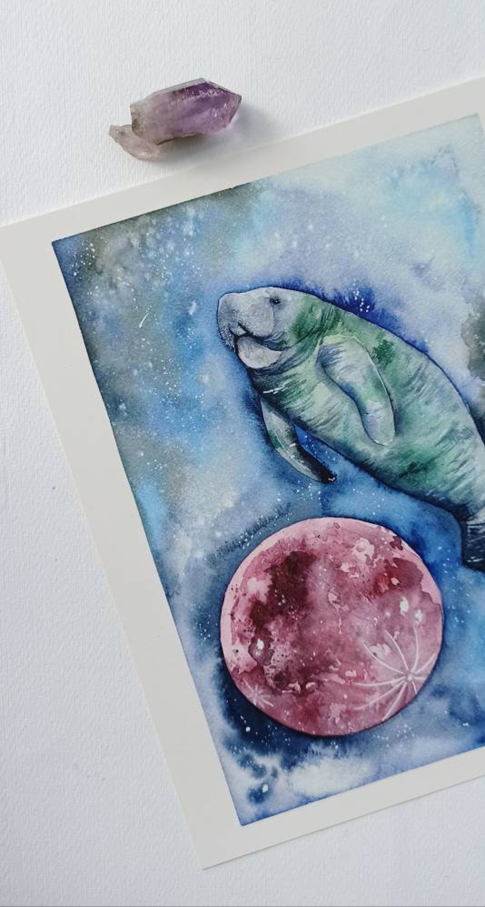Manatee Watercolor Illustration Print Nursery Decor Manatee - Etsy