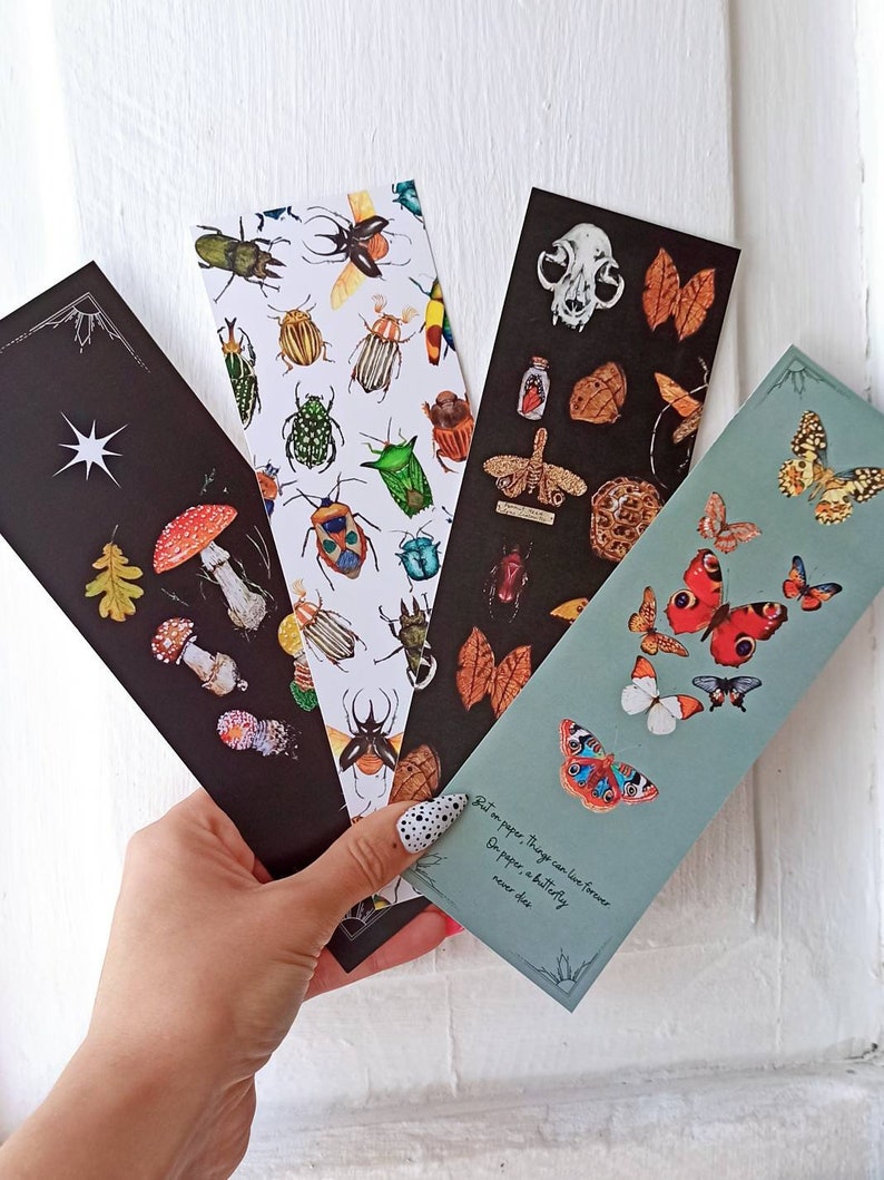 Bugs Bookmark, Insect Bookmarks, Beetles, Entomology Bookmarks, Gift ...