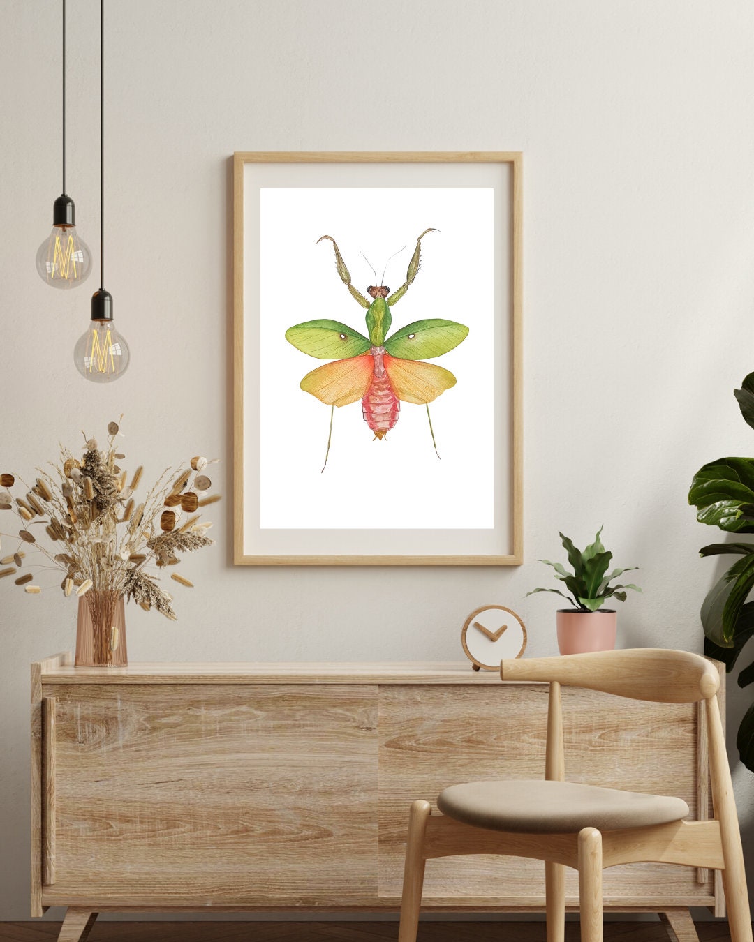 Praying Mantis Watercolor Illustration Print, Mantis Gift, Pinned ...