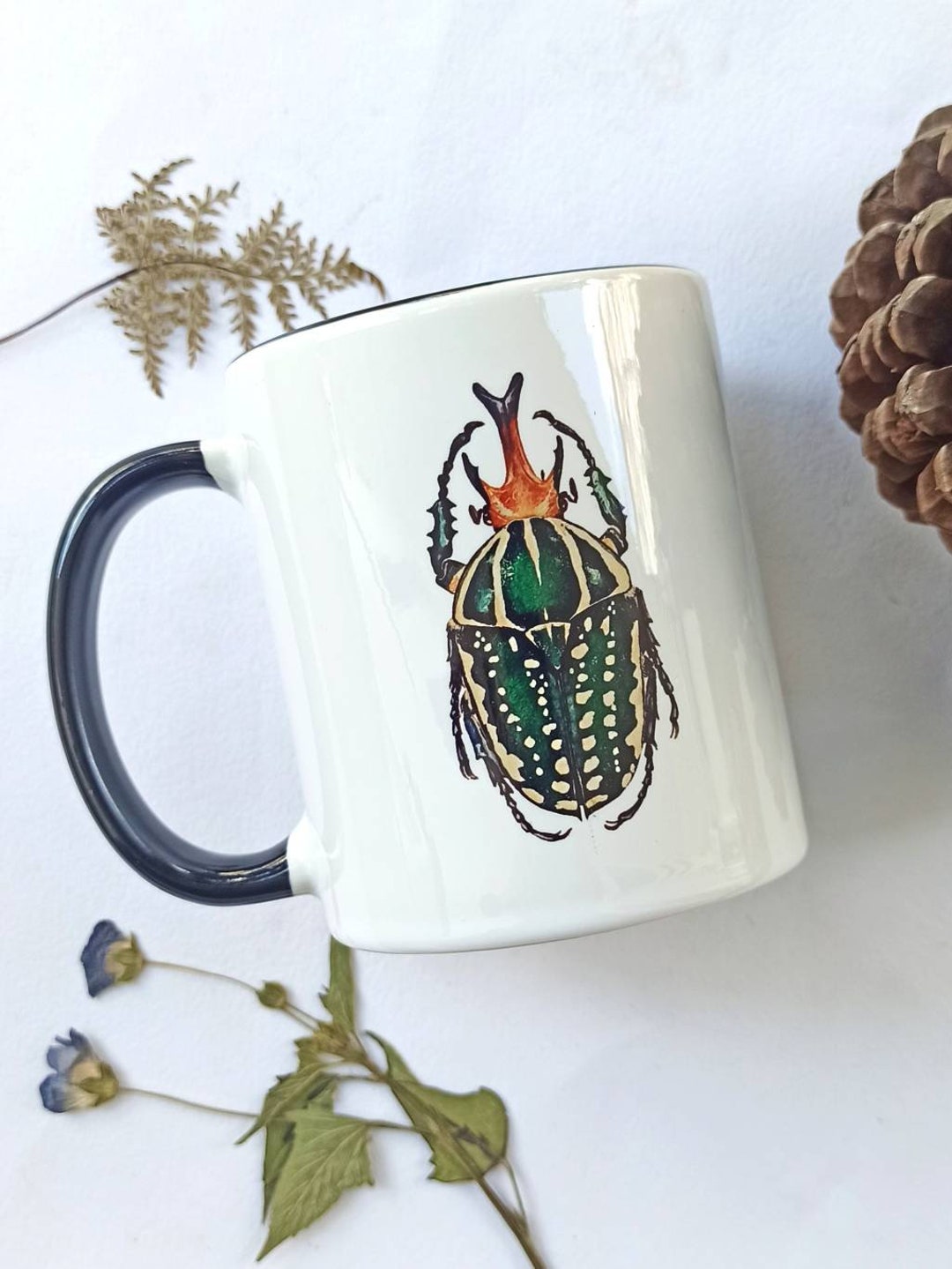 Insect Coffee Mug, Beetle Ceramic Cup, Teacher Gift, Entomology Gift ...