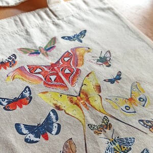 Moth Botanical Tote Bag, Witchy Moth Tote, Market Tote Bag, Cottagecore ...