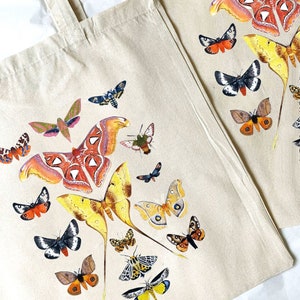 Moth Botanical Tote Bag, Witchy Moth Tote, Market Tote Bag, Cottagecore ...