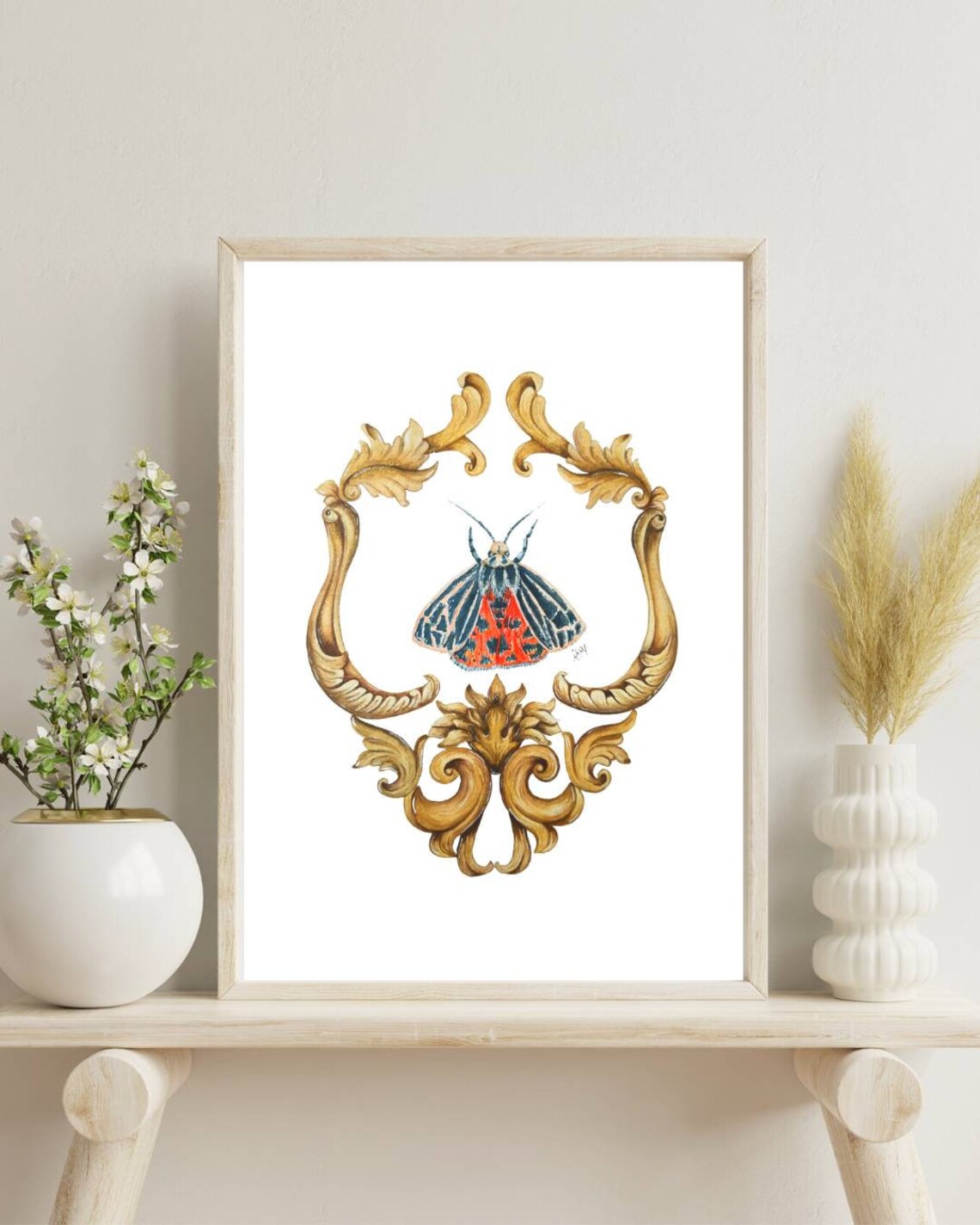 Tiger Moth Pinned Insect Wall Art, Watercolor Painting Print, Vintage ...