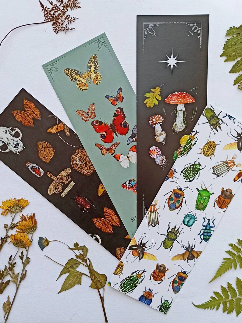 Bugs Bookmark, Insect Bookmarks, Beetles, Entomology Bookmarks, Gift ...