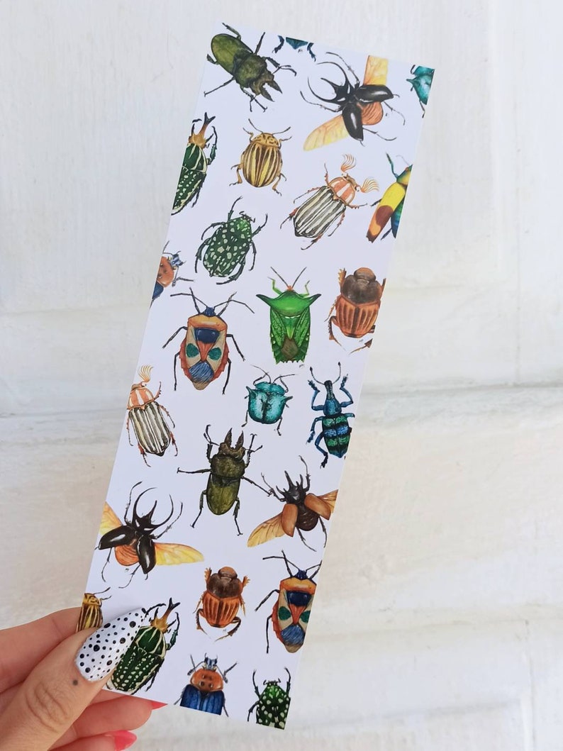 Bugs Bookmark, Insect Bookmarks, Beetles, Entomology Bookmarks, Gift ...