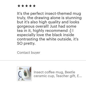 Insect Coffee Mug, Beetle Ceramic Cup, Teacher Gift, Entomology Gift ...