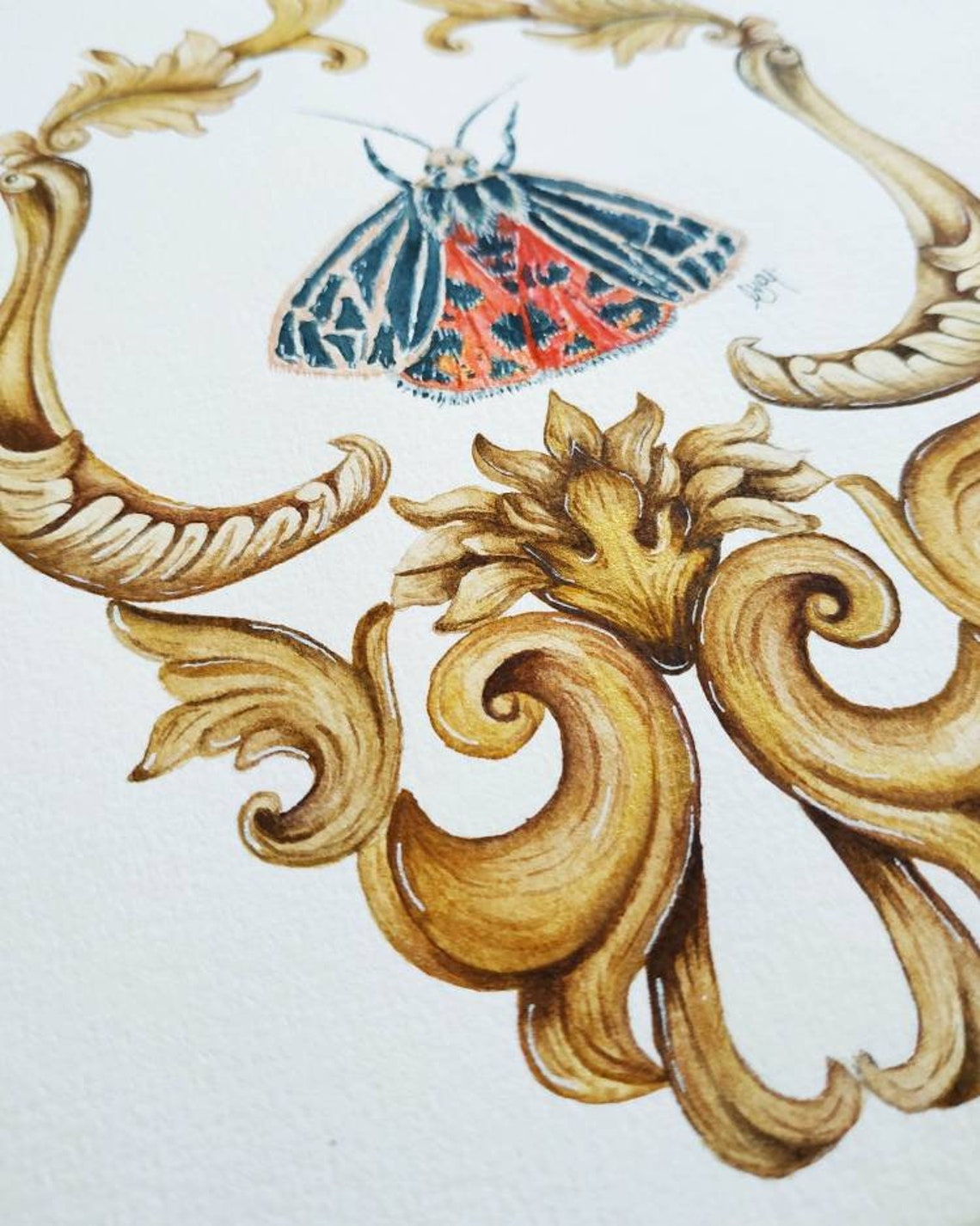 Tiger Moth Pinned Insect Wall Art, Watercolor Painting Print, Vintage ...