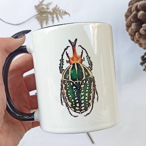 Insect Coffee Mug, Beetle Ceramic Cup, Teacher Gift, Entomology Gift ...