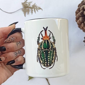 Insect Coffee Mug, Beetle Ceramic Cup, Teacher Gift, Entomology Gift ...