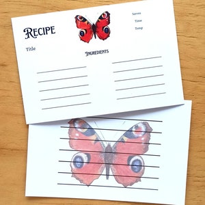 Butterfly Recipe Cards, Mother's Day Gift, Bridal Shower Recipe Cards ...