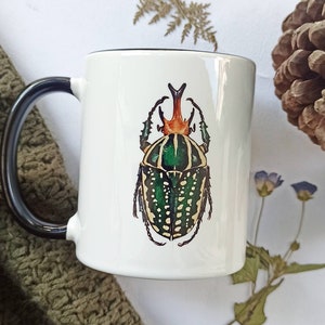 Insect Coffee Mug, Beetle Ceramic Cup, Teacher Gift, Entomology Gift ...