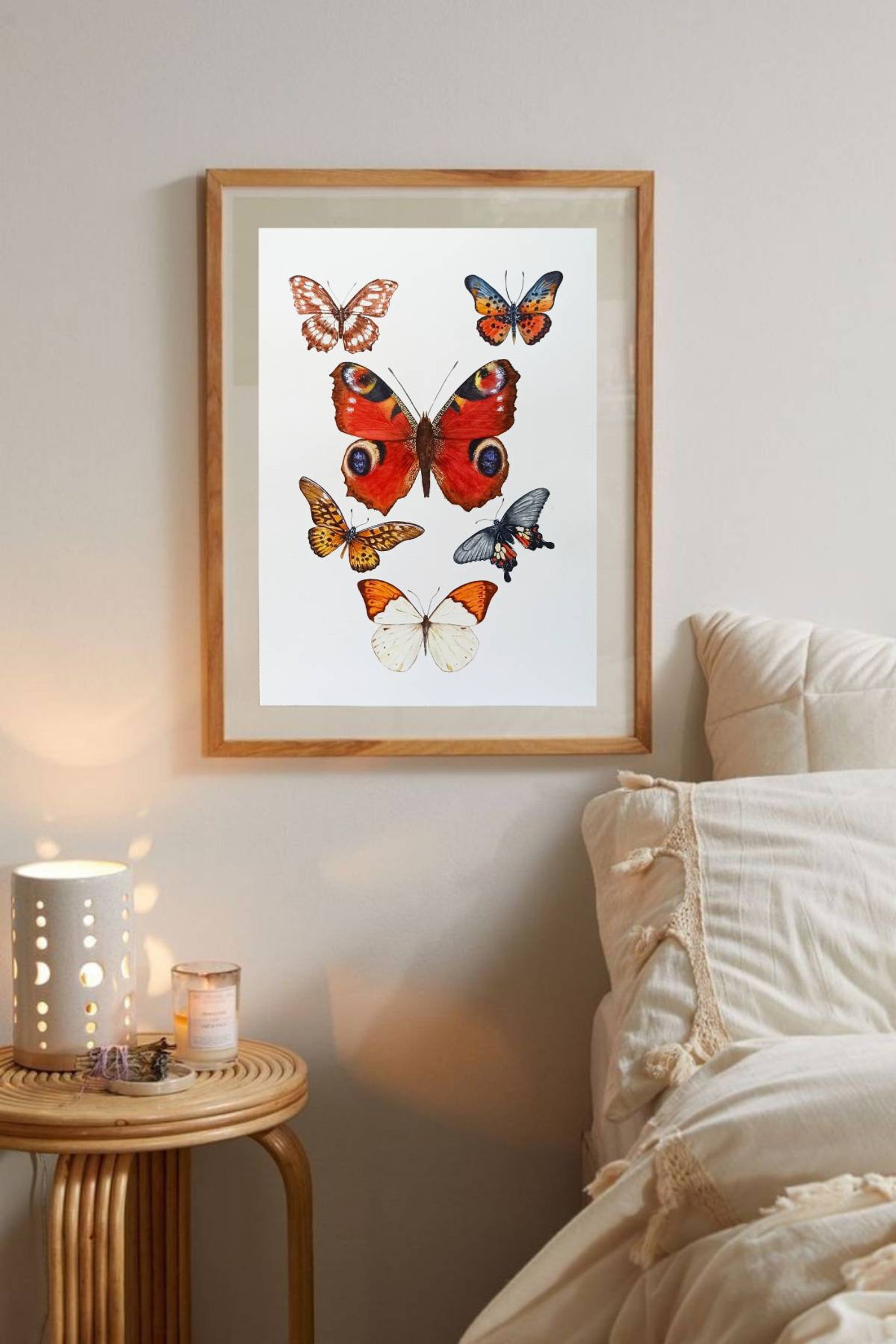 Butterflies Nature Art Print, Colorful Living Room Wall Decor, Gift for ...