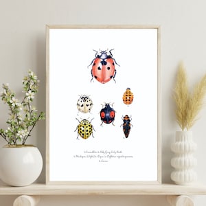 Homeschooling Ladybug Art Print, Kids Colorful Room Decor, Ladybird ...
