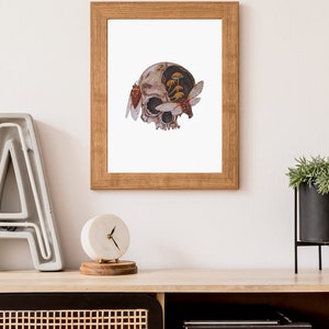 Cicada Skull Art Print, Witchy Mushroom Insects Wall Decor, Gothic ...