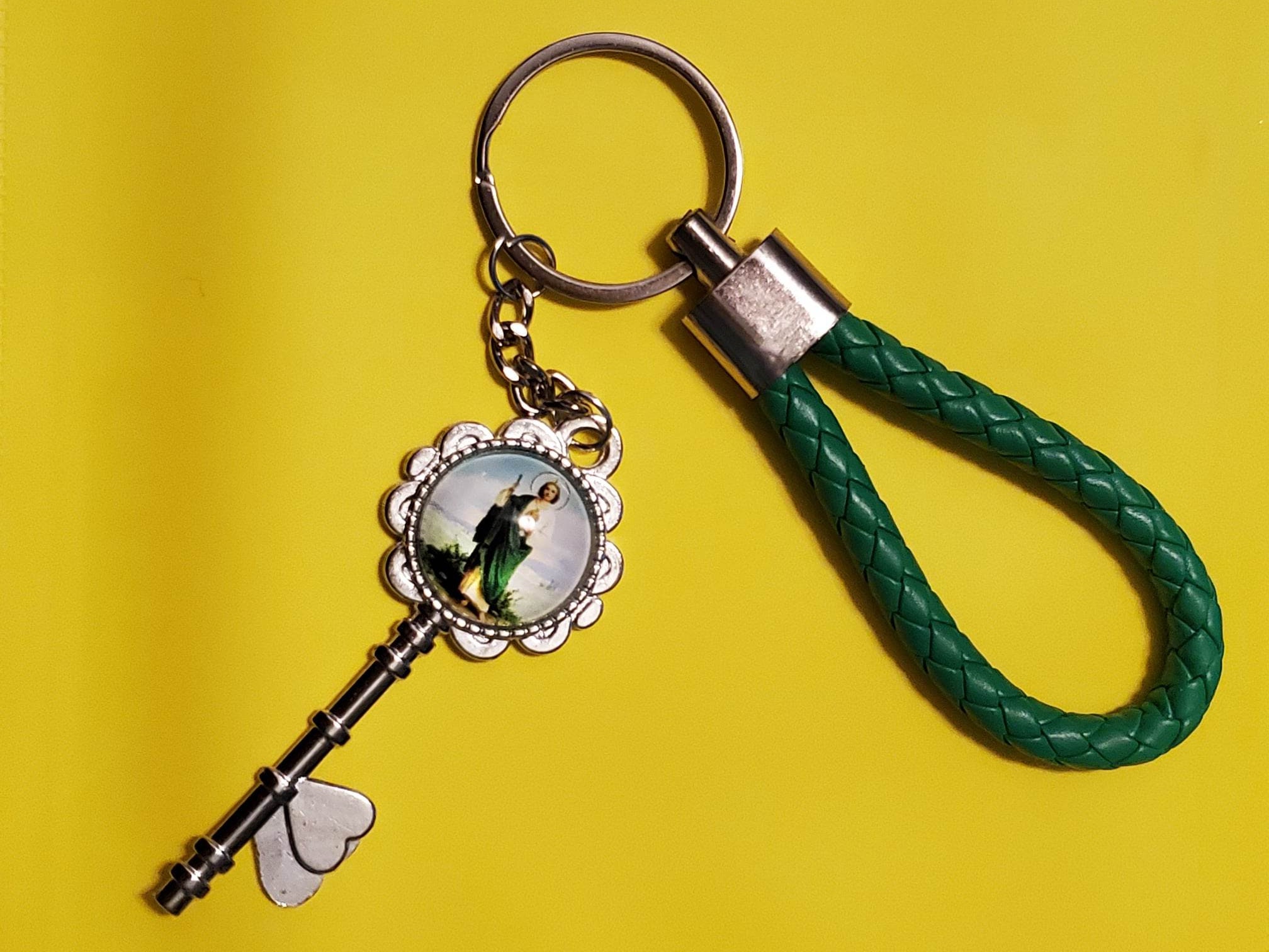 St Jude of Thaddeus Key Shape Keychain San Judas - Etsy