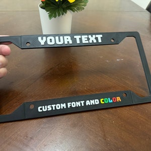 Custom 3d Printed License Plate Frame (text, Color, Font, and Logo) - Etsy