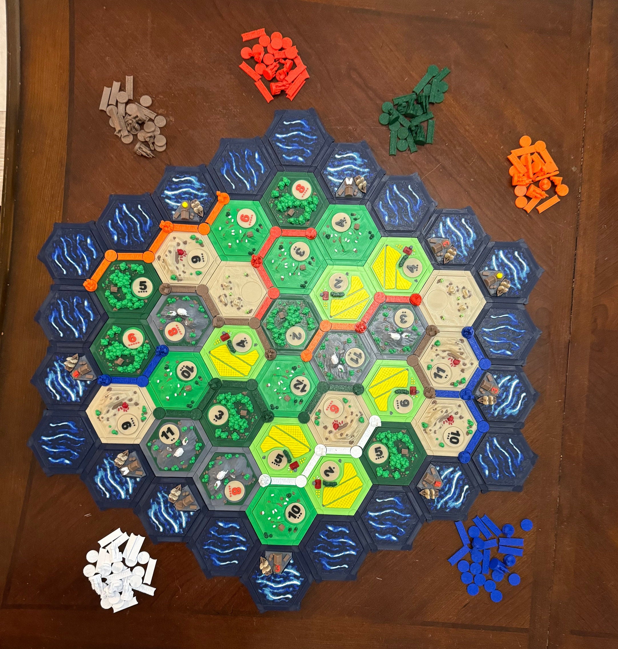3d Printed Catan Board With Expansion Pack - Etsy