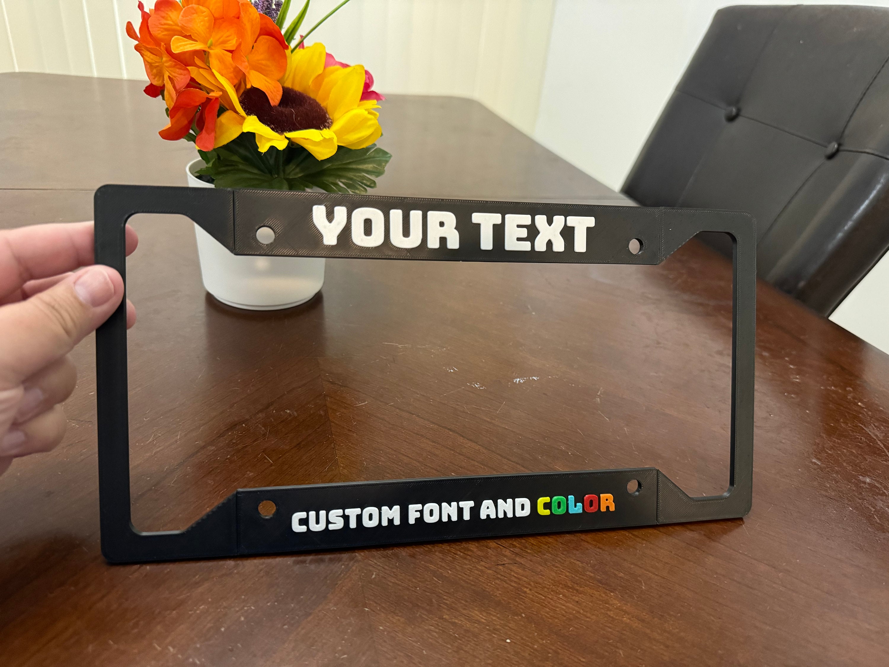 Custom 3d Printed License Plate Frame text, Color, Font, and Logo - Etsy