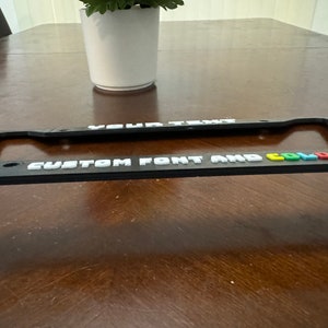 Custom 3d Printed License Plate Frame (text, Color, Font, and Logo) - Etsy