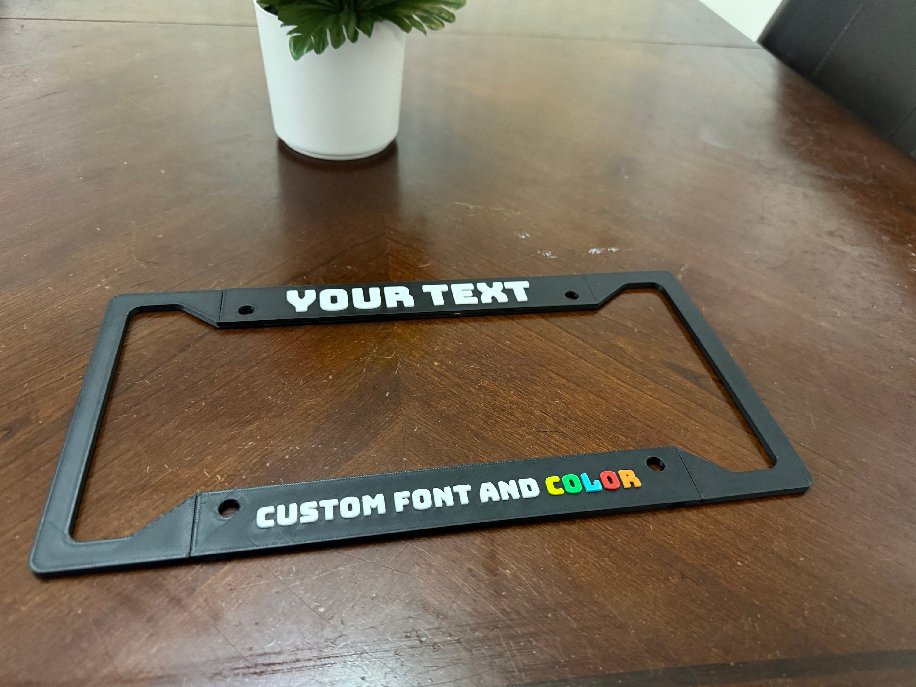 Custom 3d Printed License Plate Frame text, Color, Font, and Logo - Etsy
