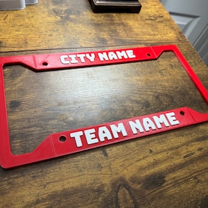3d Printed Sports Team License Plate (college, Pro, High School, Ect ...