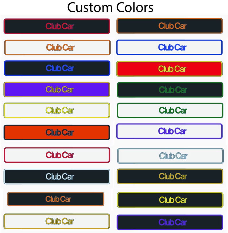 Club Car DS Name Plate With Custom Color (15.75"x2.25) - Etsy