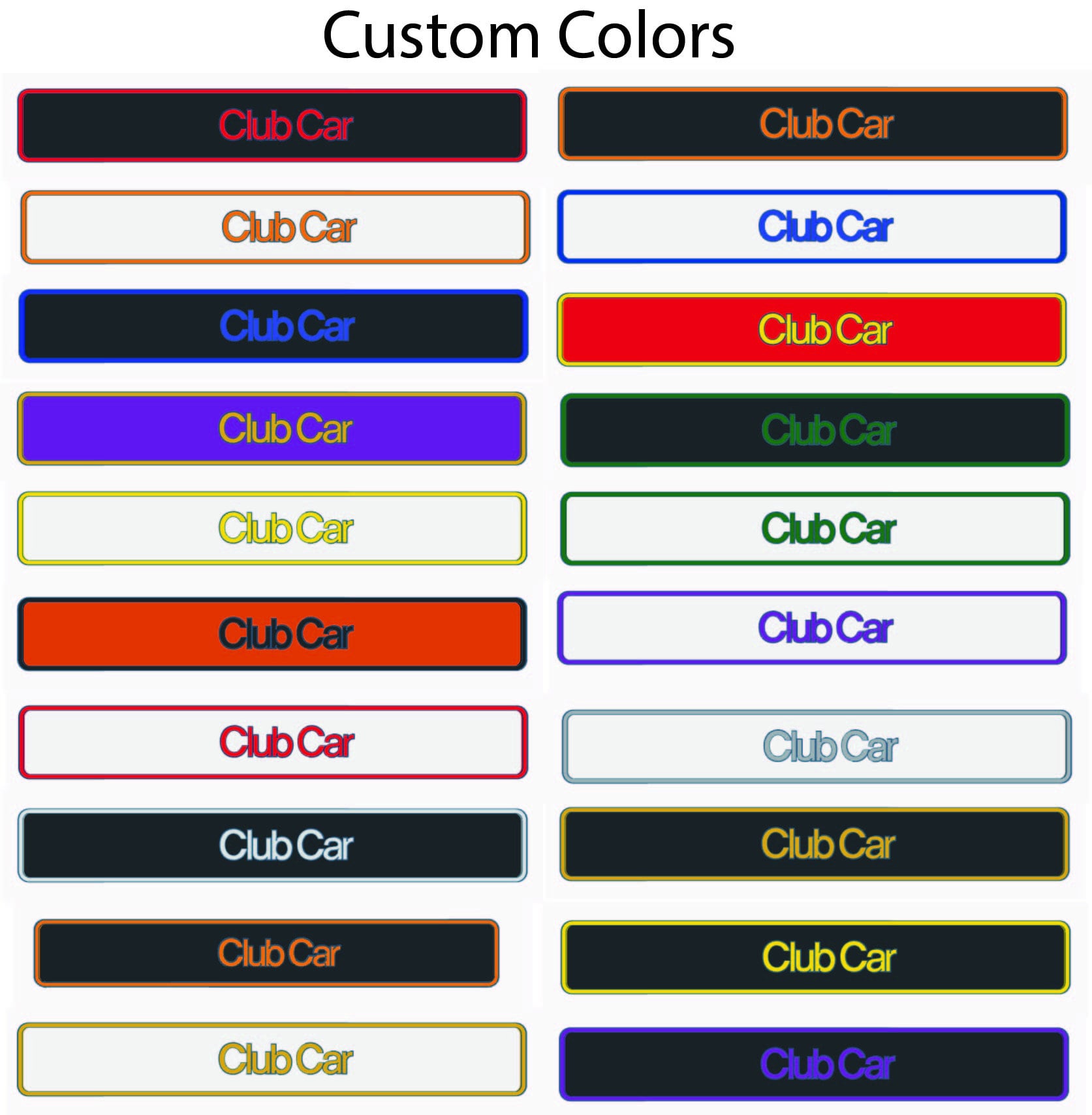 Club Car DS Name Plate With Custom Color (15.75"x2.25) - Etsy